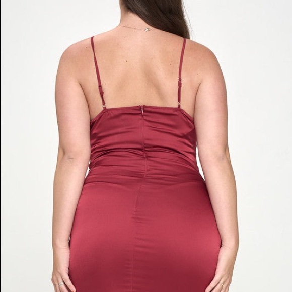 Dresses | Plus Size Red Side Ruched Bodycon Dress | Poshmark